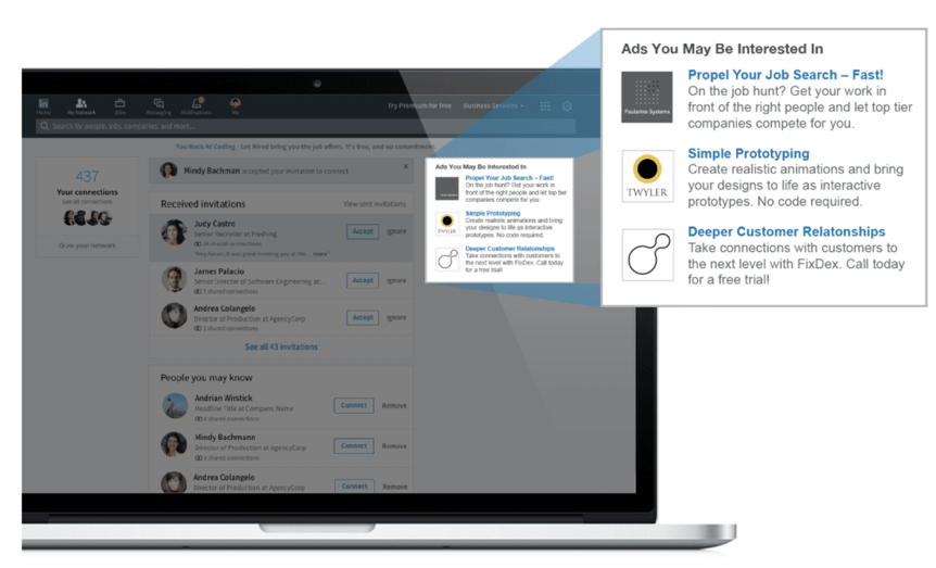 LinkedIn Ad Types with Example Ads - CommonMind