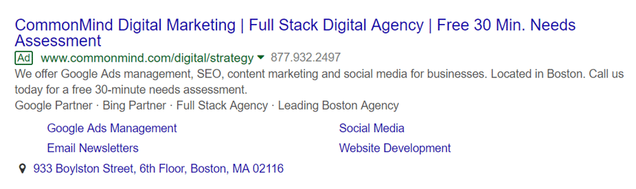 Guide To Google Ads Extensions | CommonMind Blog